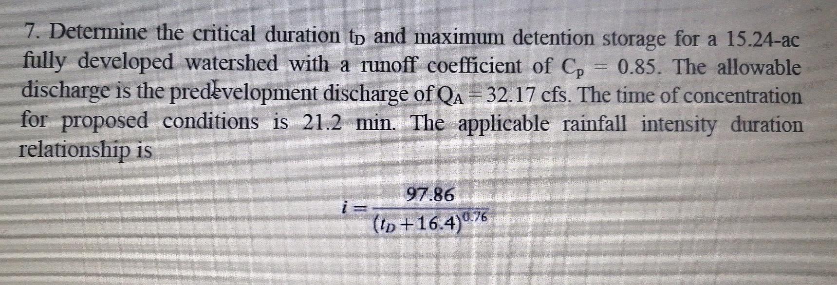 Solved 7. Determine the critical duration to and maximum | Chegg.com
