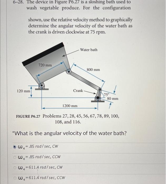 Solved 6−28. The device in Figure P6.27 is a sloshing bath | Chegg.com
