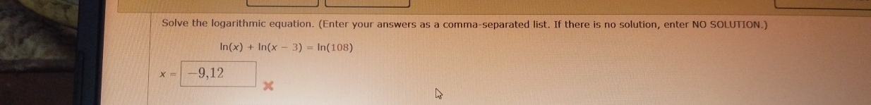 Solved Solve the logarithmic equation. (Enter your answers | Chegg.com