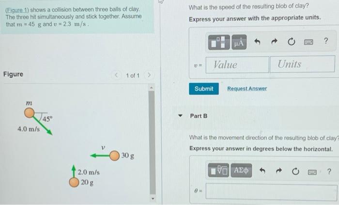Solved w (Figure 1) shows a collision between three balls of | Chegg.com
