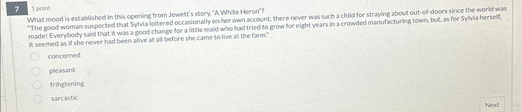 Solved 71 ﻿pointWhat mood is established in this opening | Chegg.com