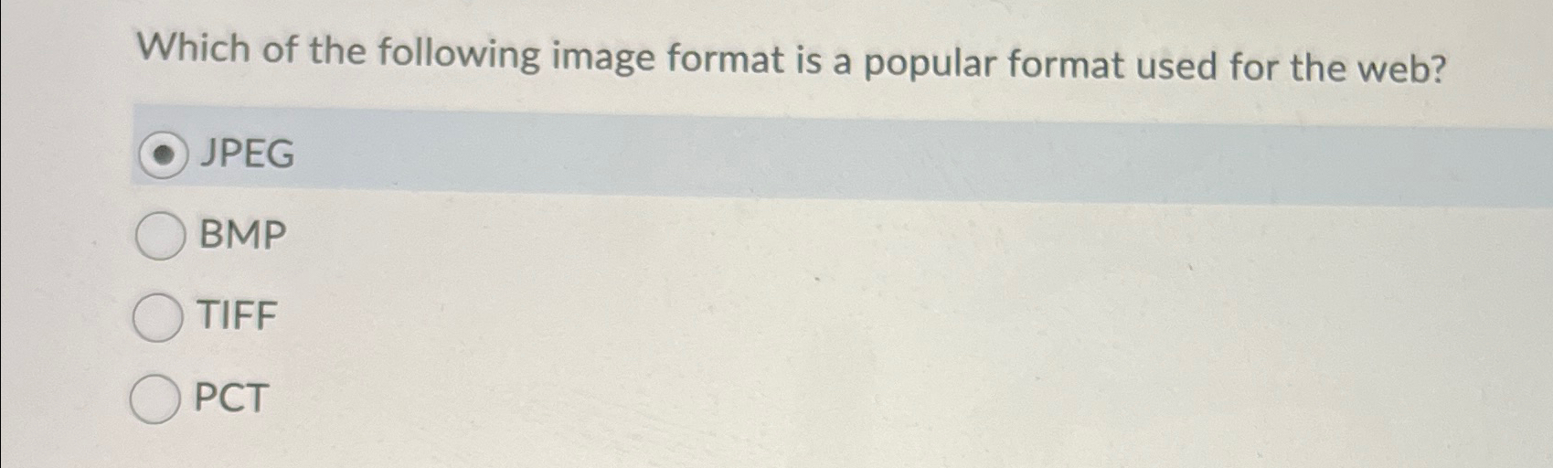 Solved Which of the following image format is a popular | Chegg.com