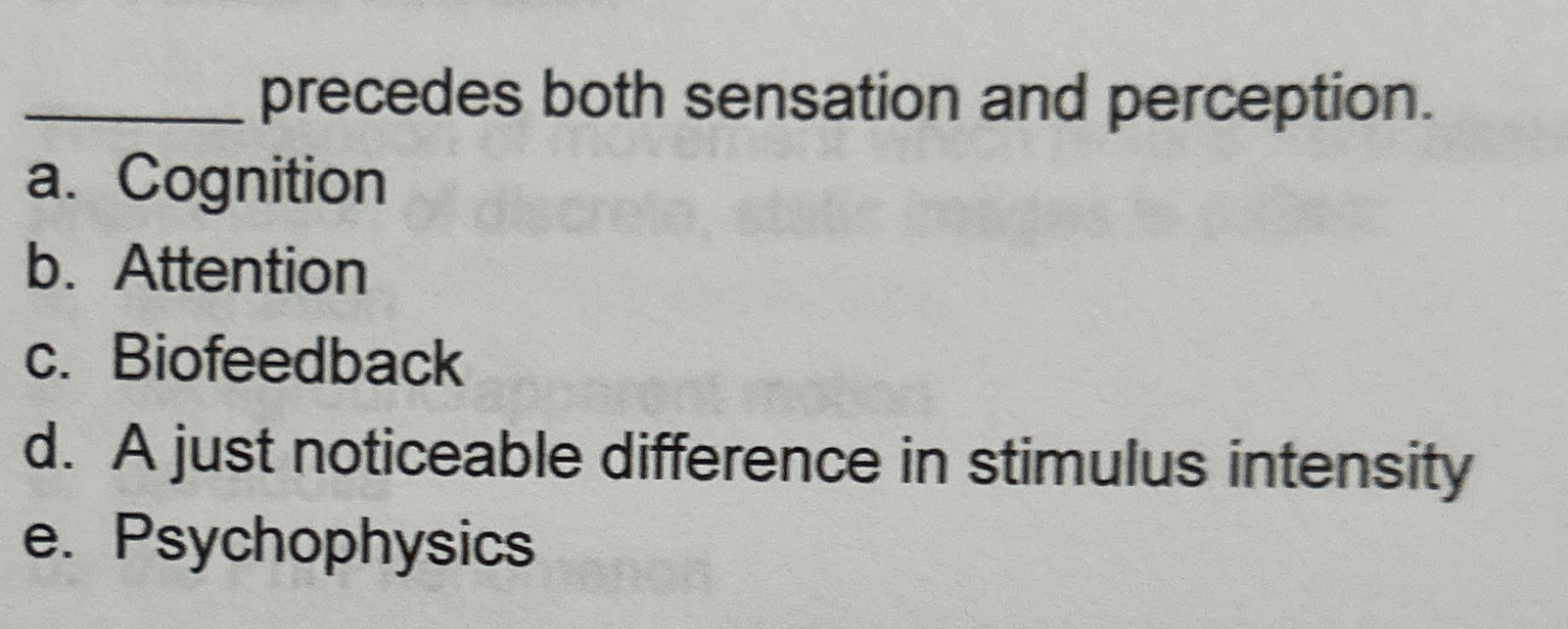 Solved precedes both sensation and perception.a. | Chegg.com