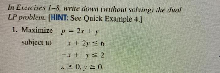 Solved When To Use Duality Q Given A Minimization Problem