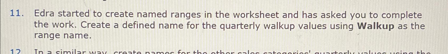 Solved Edra started to create named ranges in the worksheet | Chegg.com