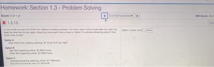 Solved Homework Section 1 3 Problem Solving Score 0 Of 1