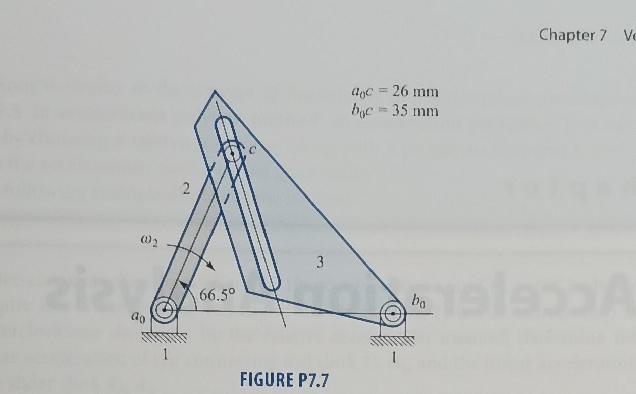 Solved 7.7 Figure P7. 7 shows a three-bar mechanism with | Chegg.com