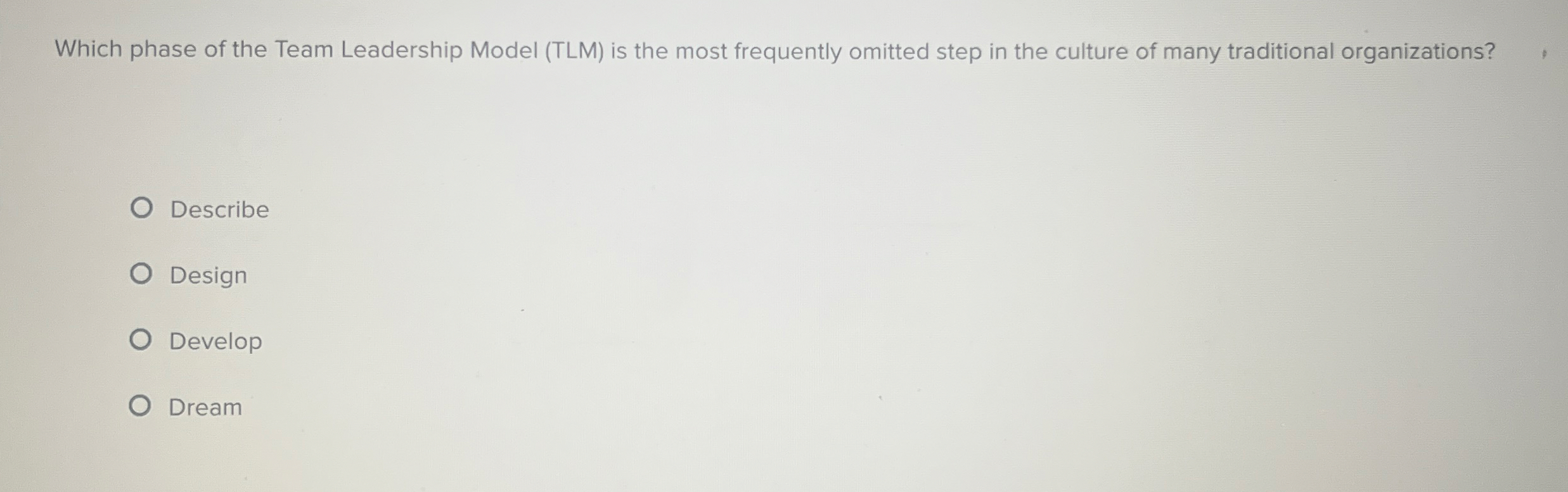 Solved Which phase of the Team Leadership Model (TLM) ﻿is | Chegg.com