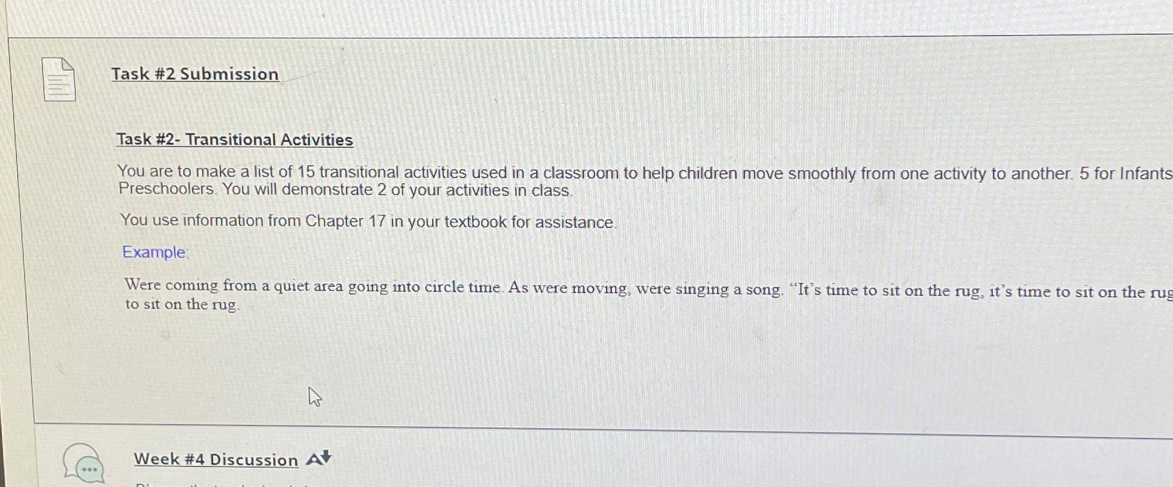 Solved Task #2 ﻿SubmissionTask #2- ﻿Transitional | Chegg.com