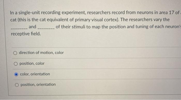 Solved In a single-unit recording experiment, researchers | Chegg.com
