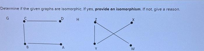 Solved Determine if the given graphs are isomorphic. If yes, | Chegg.com