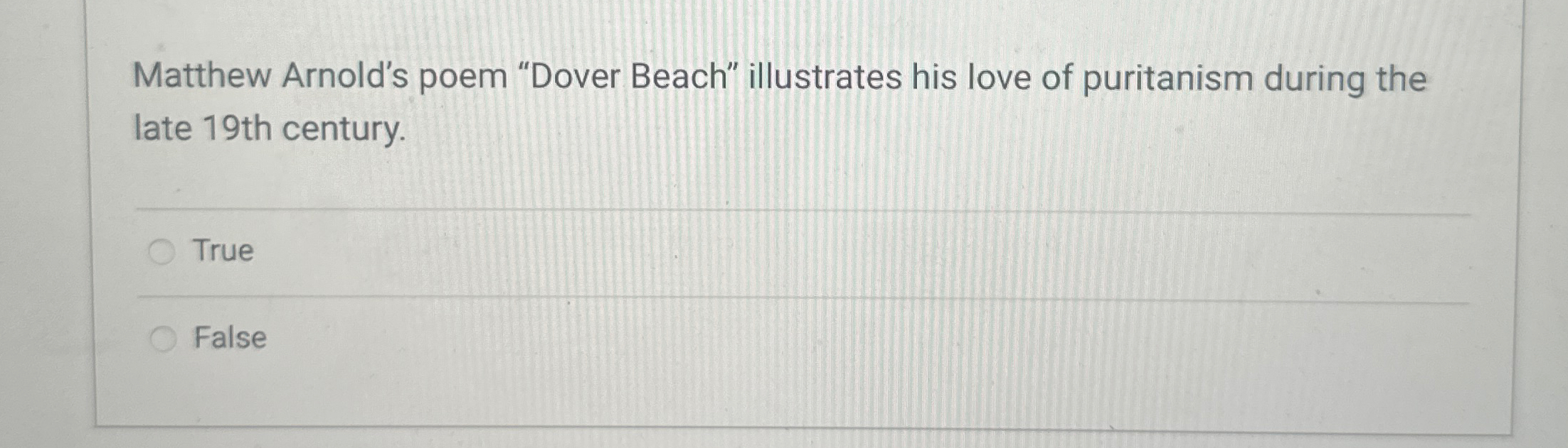 Solved Matthew Arnold's poem "Dover Beach" illustrates his | Chegg.com