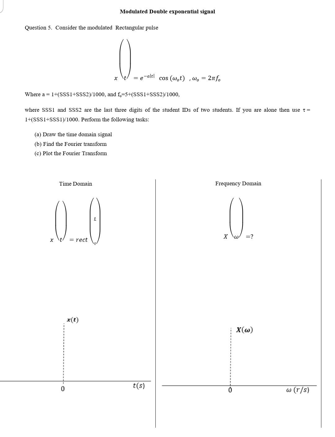 Solved Question 5. Consider the modulated Rectangular pulse | Chegg.com