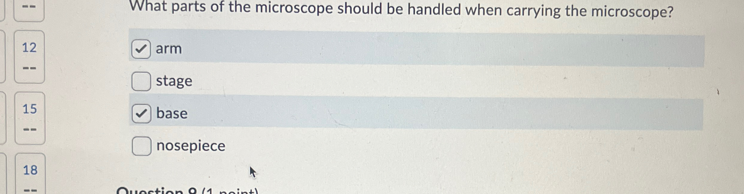Solved What parts of the microscope should be handled when | Chegg.com