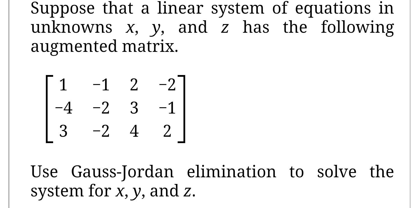 Solved Suppose that a linear system of equations in unknowns | Chegg.com