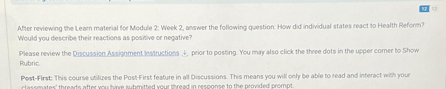 Solved 12After reviewing the Learn material for Module 2: | Chegg.com