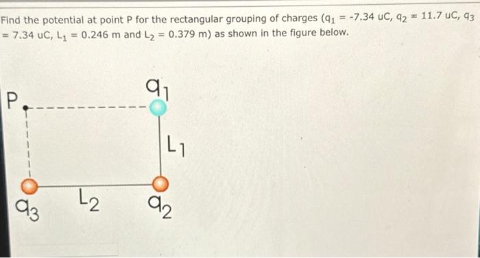 Solved Find the potential at point P for the rectangular | Chegg.com