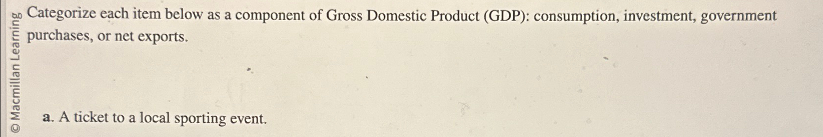 Solved ac Categorize each item below as a component of Gross | Chegg.com