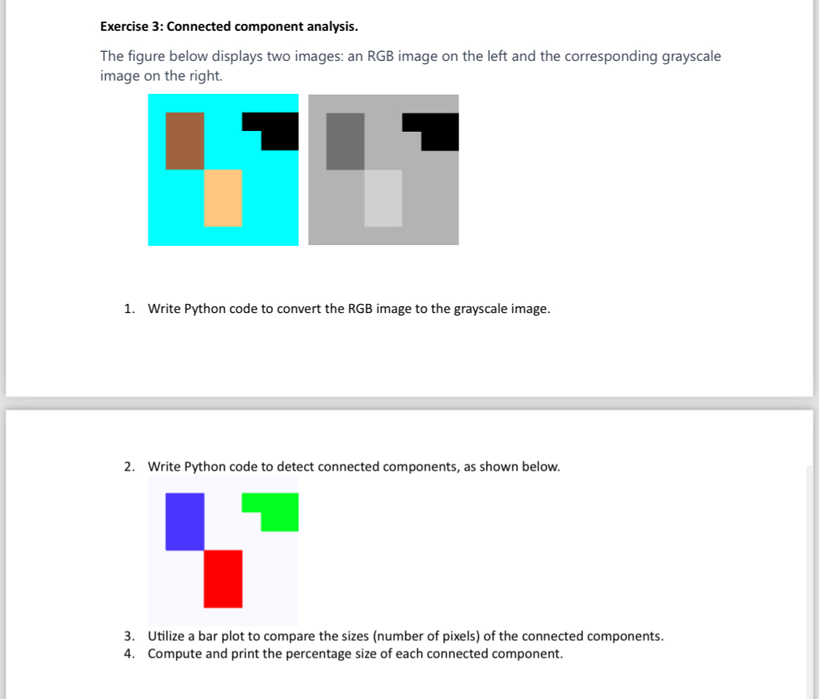 Solved Exercise 3: Connected component analysis.The figure | Chegg.com