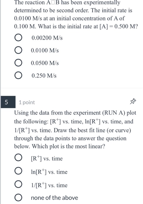 Solved The reaction AB has been experimentally determined to | Chegg.com