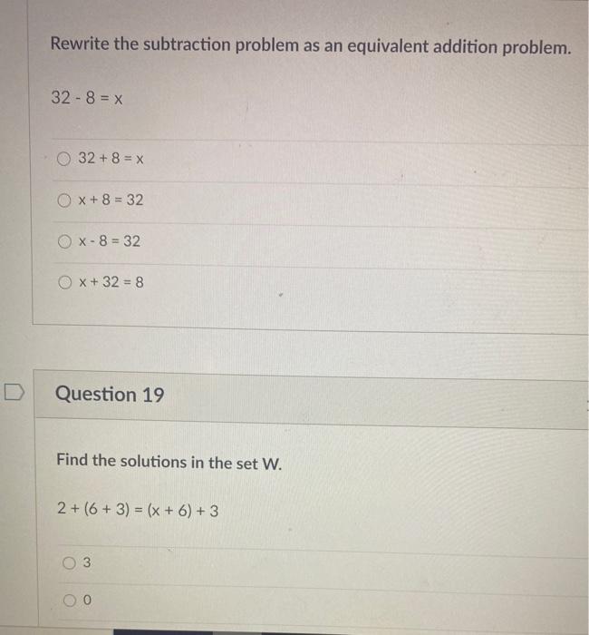 Solved Rewrite the subtraction problem as an equivalent | Chegg.com