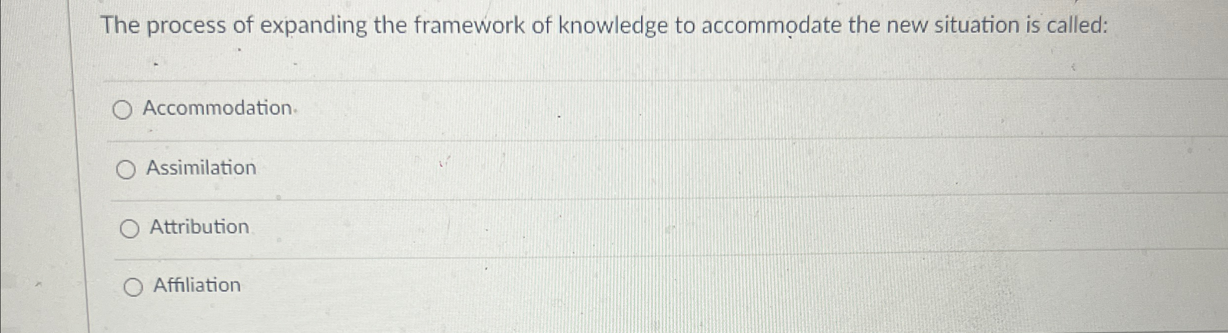 Solved The process of expanding the framework of knowledge | Chegg.com