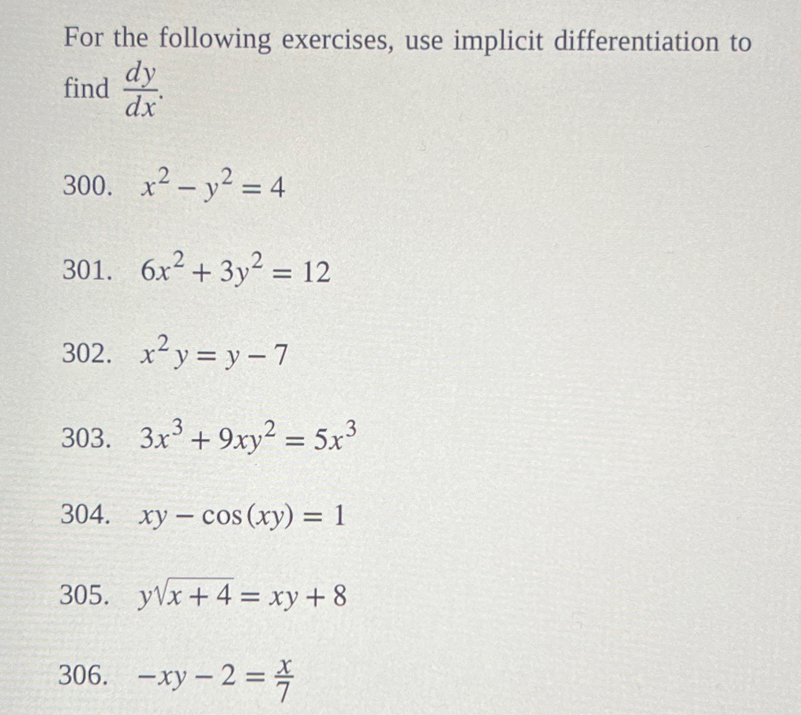 Solved For the following exercises, use implicit | Chegg.com