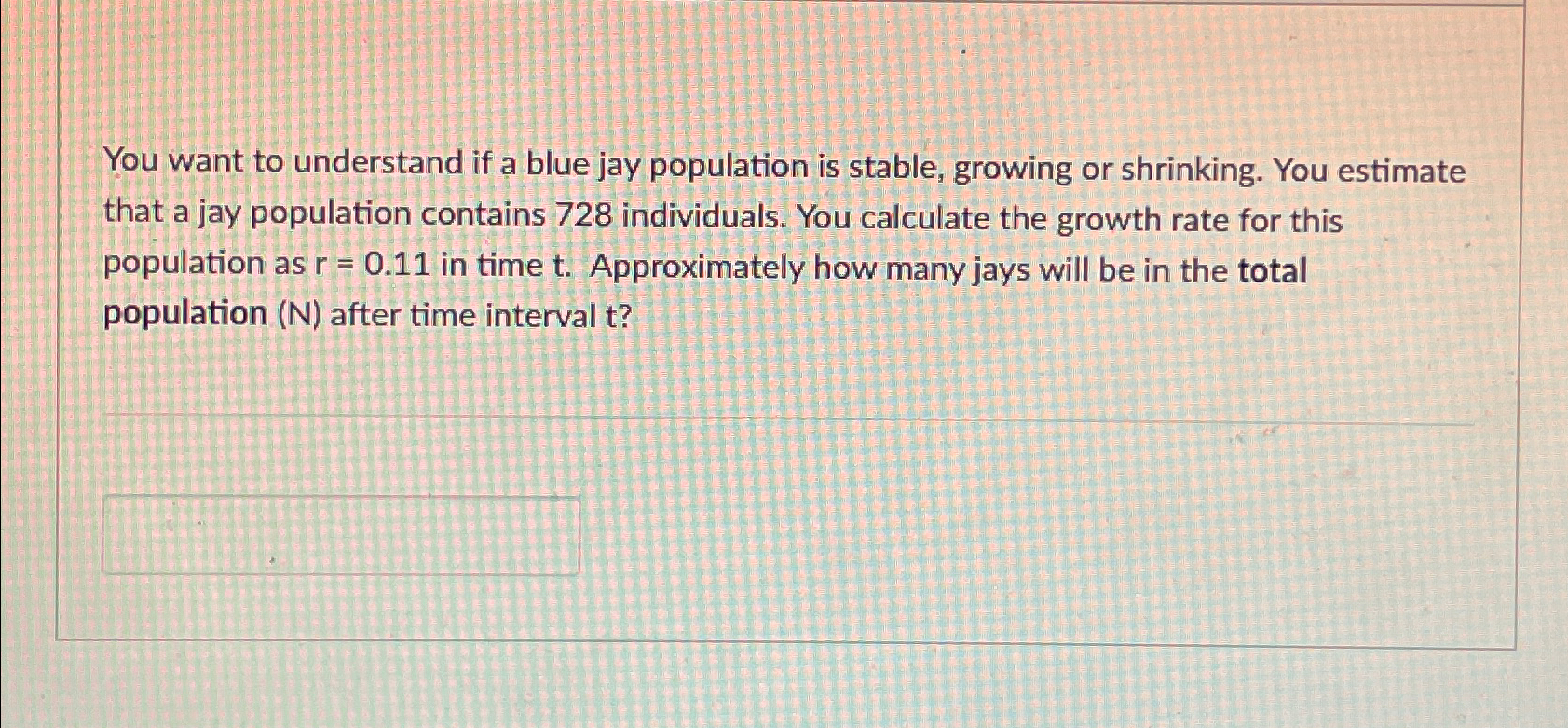 You want to understand if a blue jay population is | Chegg.com