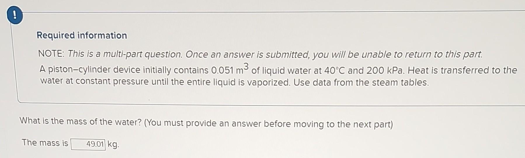 Solved Required information NOTE: This is a multi-part | Chegg.com