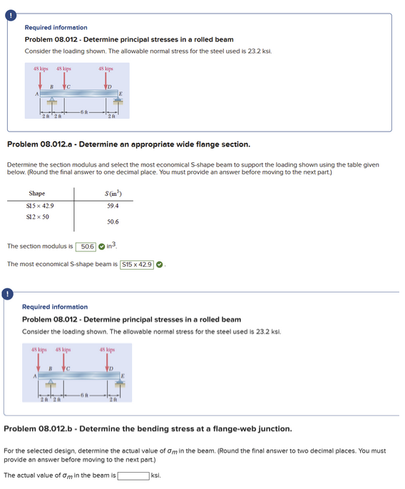 Solved (1)Required informationProblem 08.012 - ﻿Determine | Chegg.com