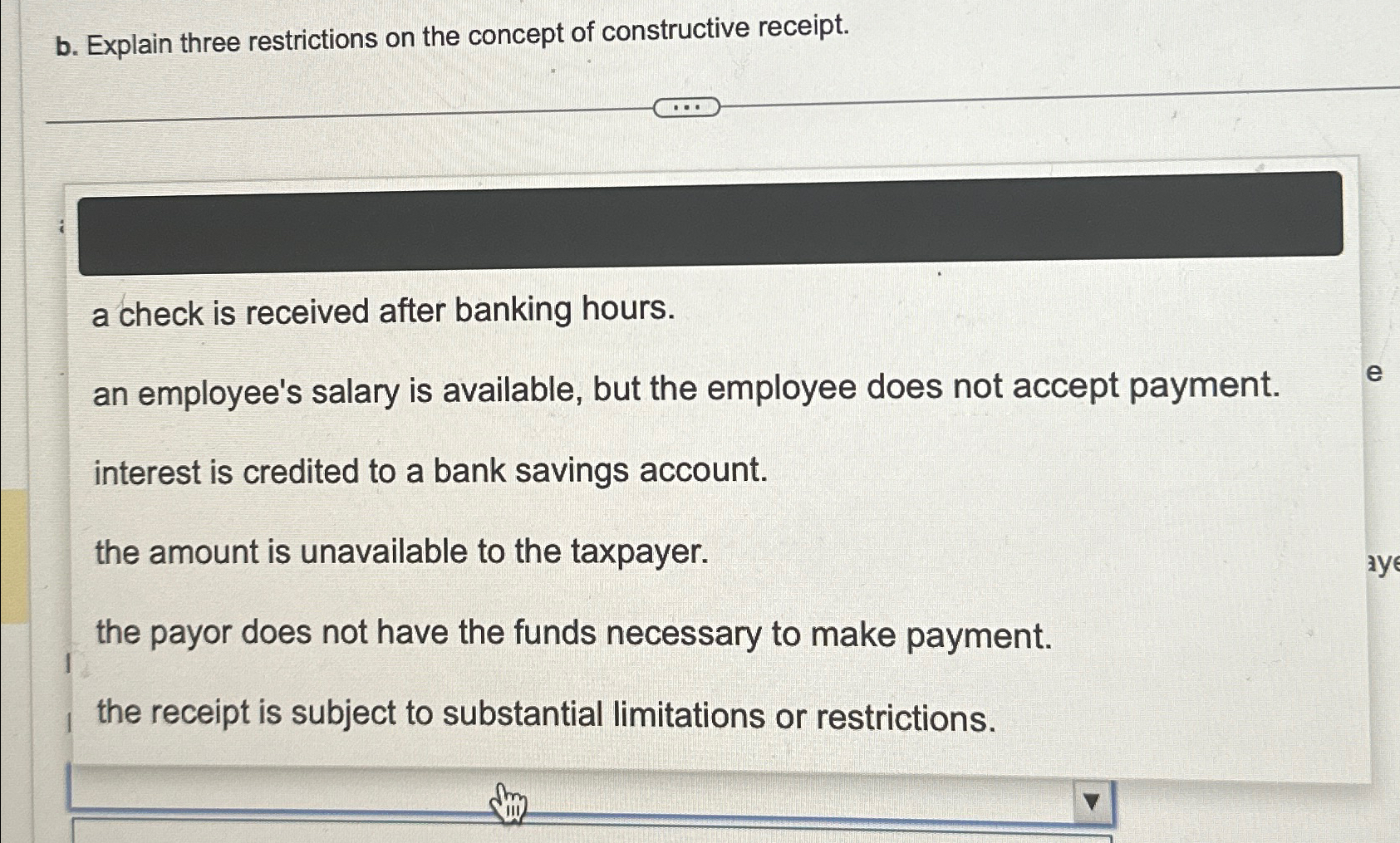 Solved b. ﻿Explain three restrictions on the concept of | Chegg.com