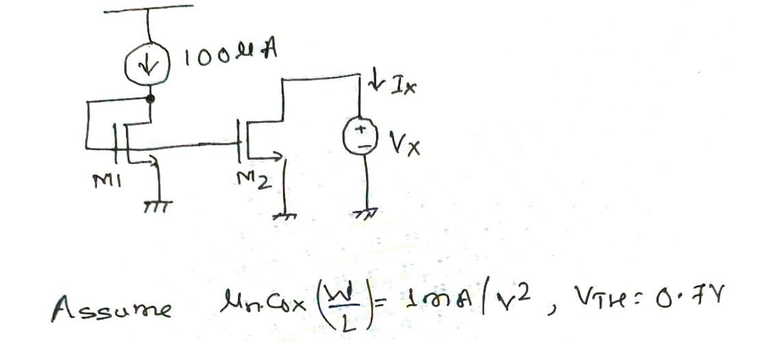 Solved by an EXPERT for the circuit shown below, plot Ix as Vx ﻿varries | Chegg.com