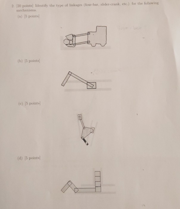 Solved 2. 20 points) Identify the type of linkages | Chegg.com