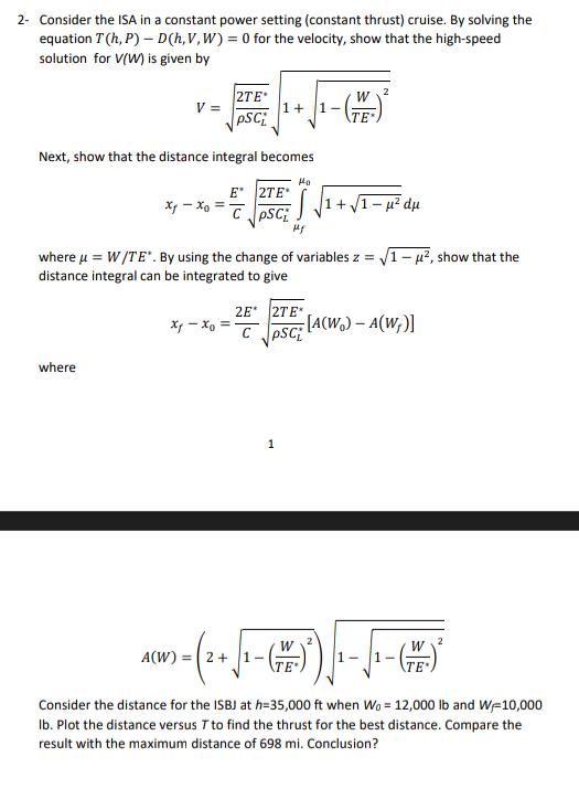 Solved 2- ﻿Consider the ISA in a constant power setting | Chegg.com