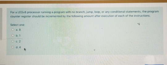 Solved For A Legv8 Processor Running A Program With No 5224