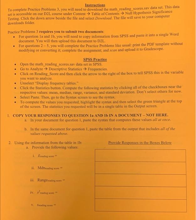 Instructions To complete Practice Problems 3, you | Chegg.com