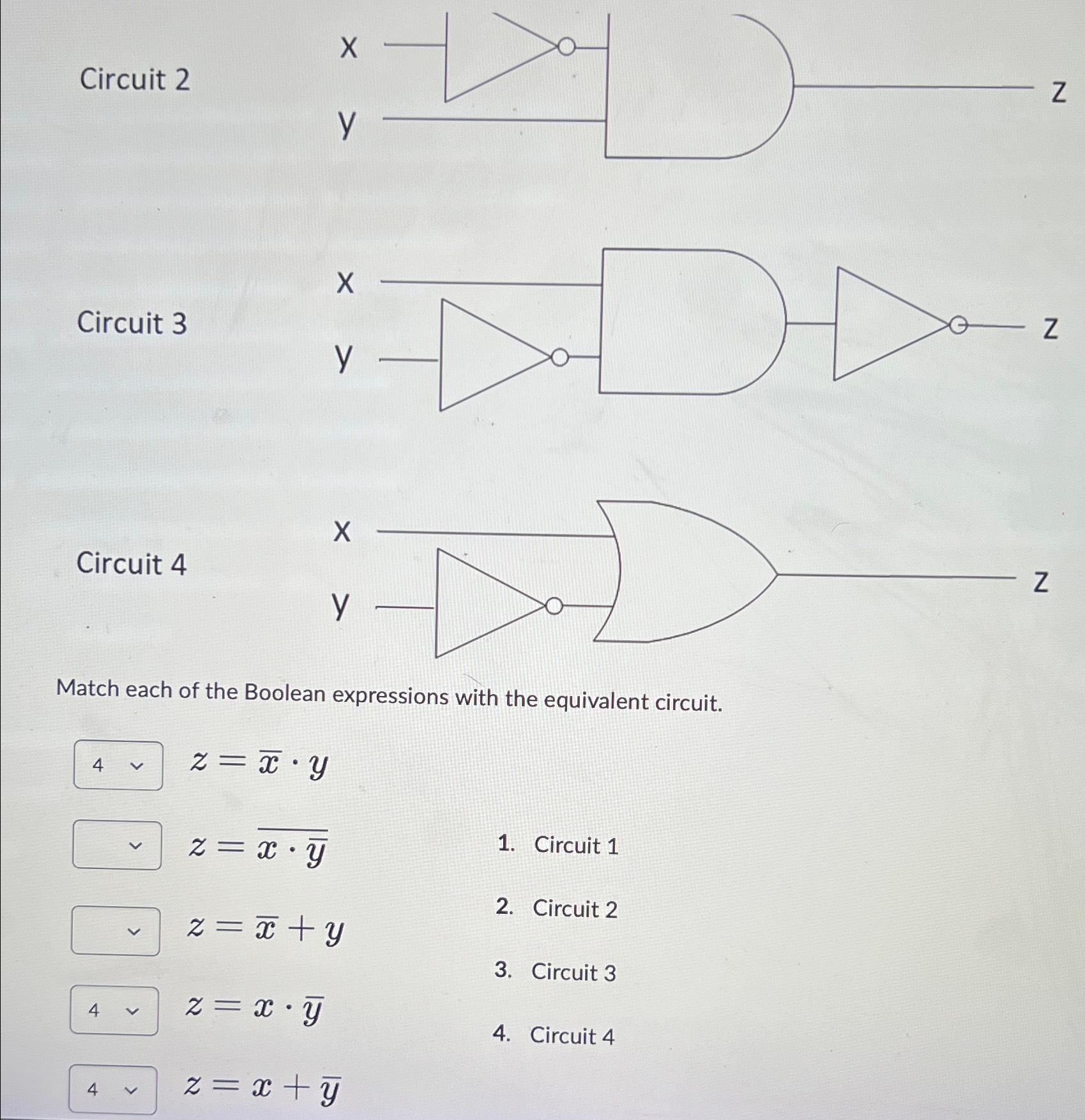 Solved Match each of the expressions below: | Chegg.com
