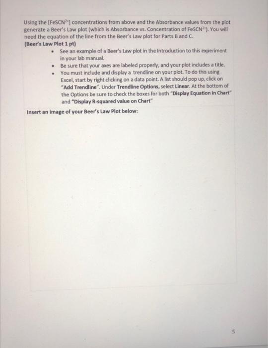 Solved Experiment 7 Determine of K for FeSCN(aq) 1. | Chegg.com