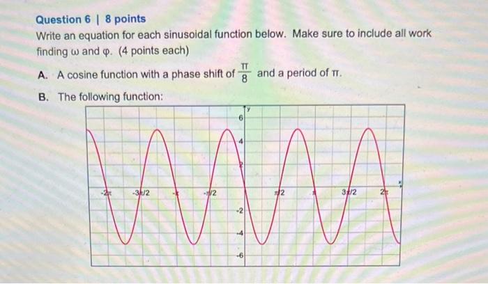 Solved Question 6 | 8 points Write an equation for each | Chegg.com