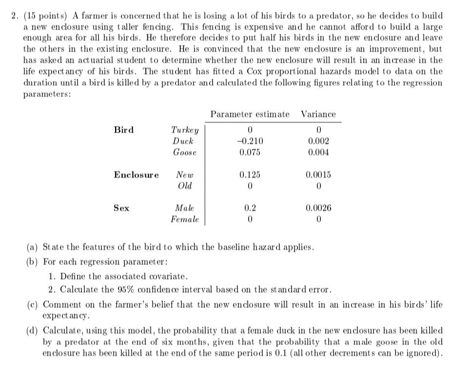 Solved (15 ﻿points) ﻿A farmer is concerned that he is losing | Chegg.com