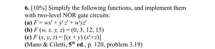 Solved 5. [10%] Simplify the following Boolean function F, | Chegg.com