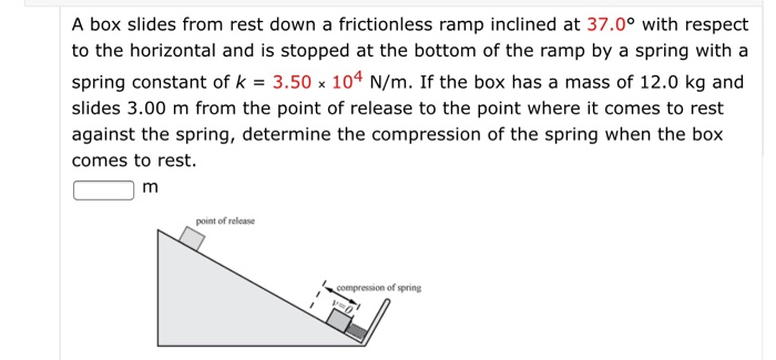 Solved A box slides from rest down a frictionless ramp | Chegg.com