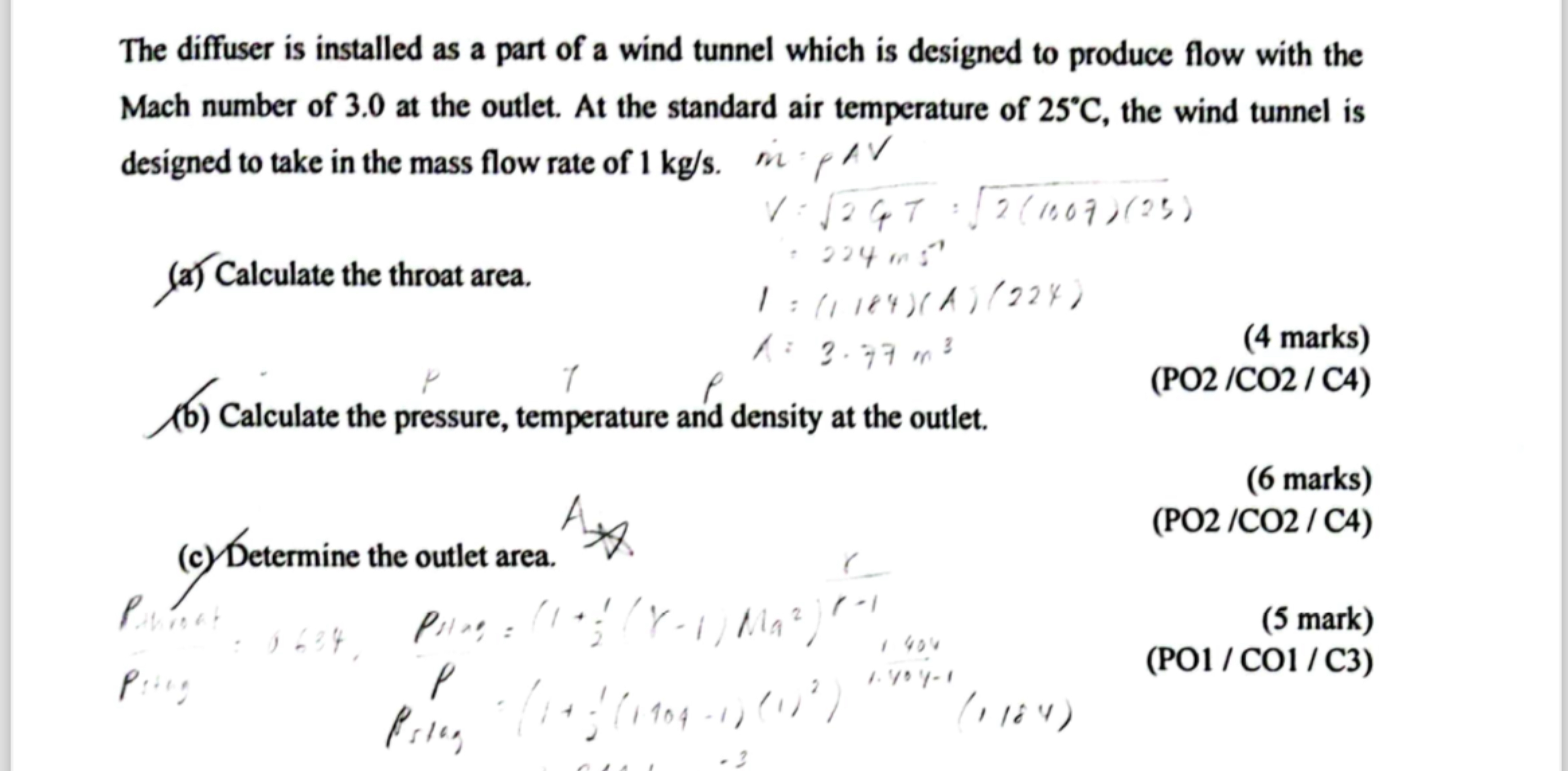 Solved The diffuser is installed as a part of a wind tunnel | Chegg.com