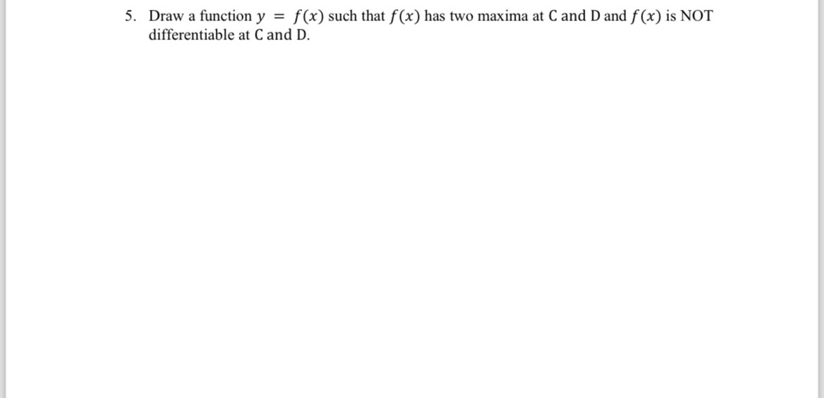 Solved Draw a function y=f(x) ﻿such that f(x) ﻿has two | Chegg.com