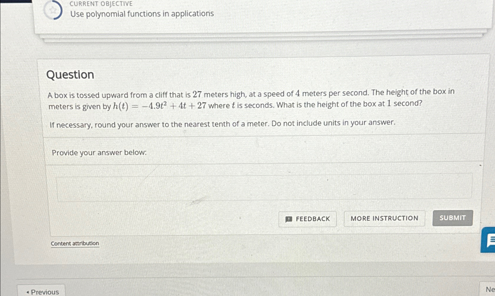 Solved CURRENT OBJECTIVEUse polynomial functions in | Chegg.com