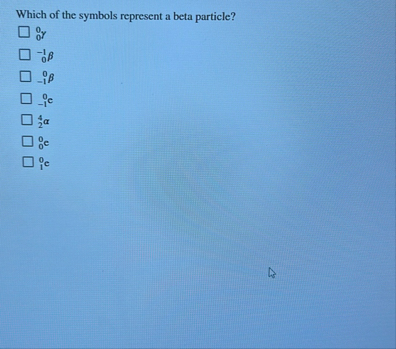 Solved Which of the symbols represent a beta | Chegg.com