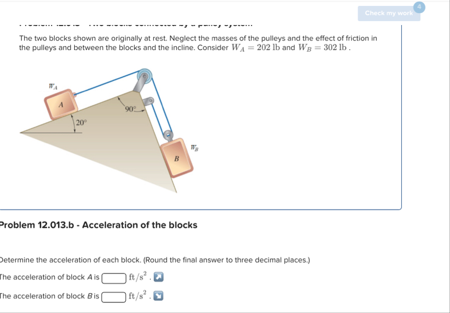 Solved The two blocks shown are originally at rest. Neglect | Chegg.com
