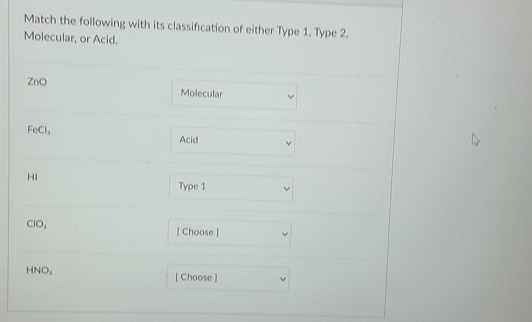 Solved Match the following with its classification of either | Chegg.com