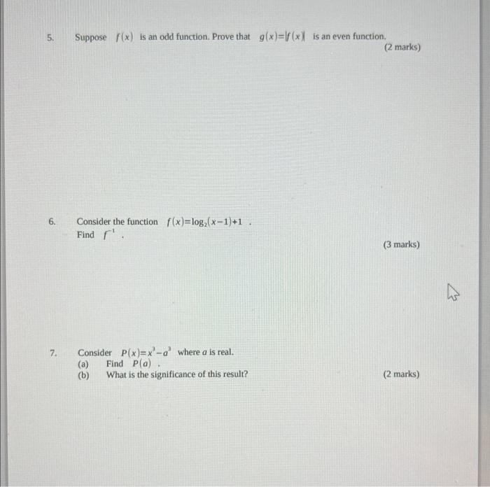 Solved 5. Suppose f(x) is an odd function. Prove that | Chegg.com