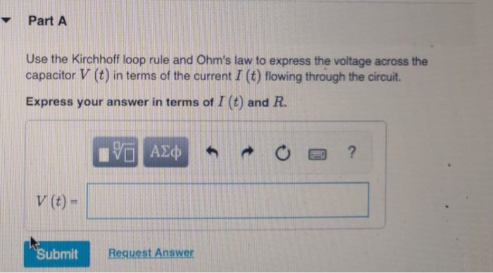 Solved Part A Use the Kirchhoff loop rule and Ohm's law to | Chegg.com
